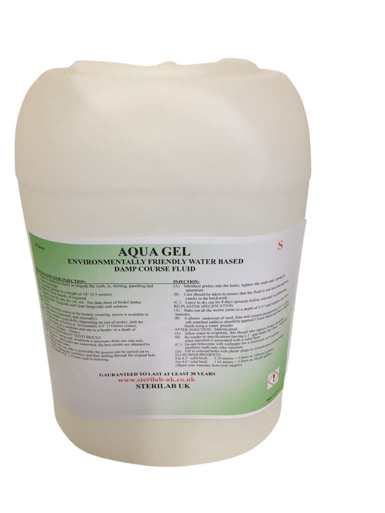 Aquagel Damp Proof Injection Fluid water based Siliconate 25L – Sterilab Uk